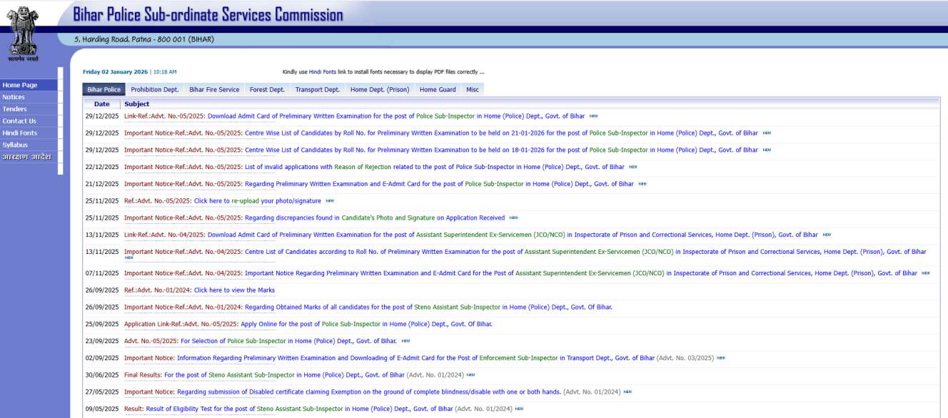 Bihar Police BPSSC SI Prohibition Final Result 2025 – Check Online ...